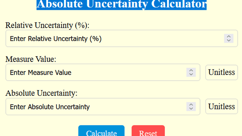 Absolute Uncertainty Calculator [ Uncertainty Calculator 2025 ]