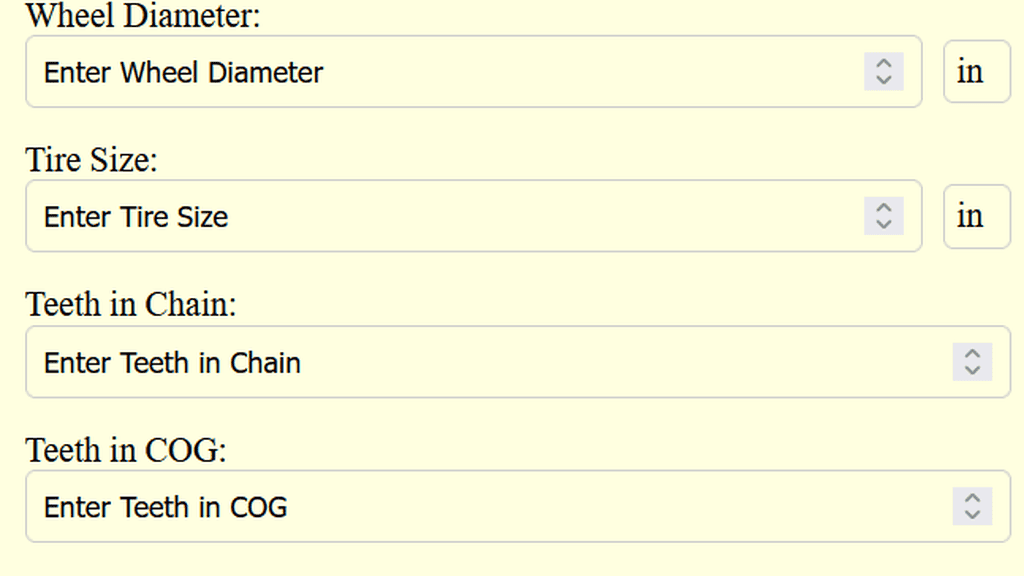 Bike Speed Calculator - Area Calculators