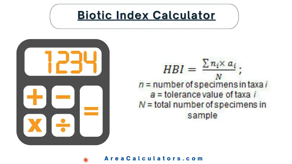 Biotic Index Calculator - Area Calculators