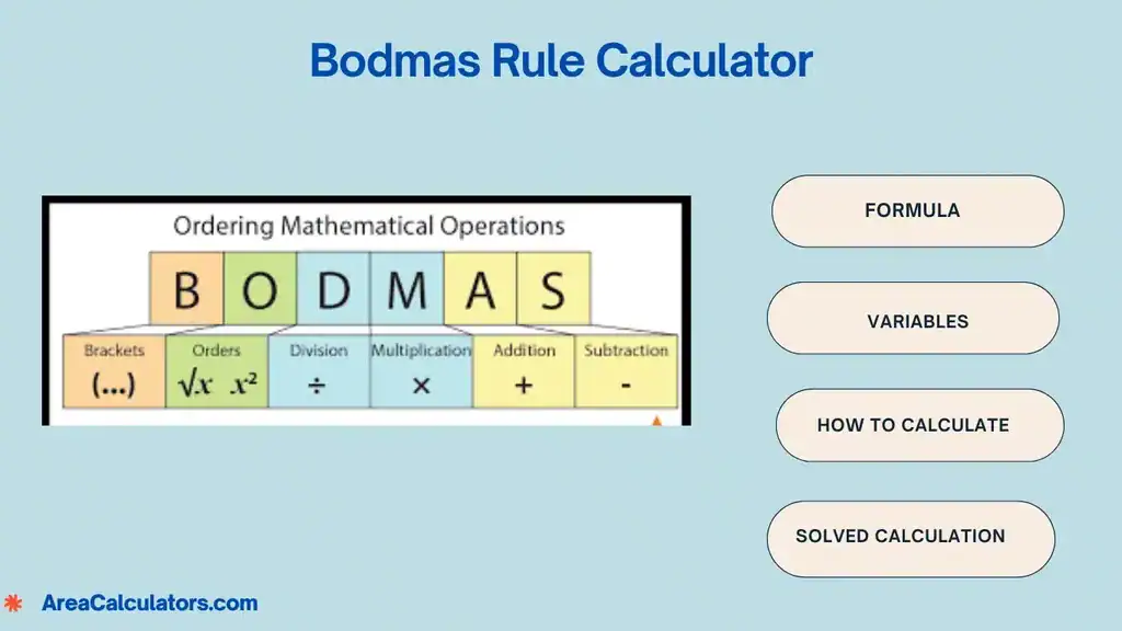 BODMAS Rule Calculator - Area Calculators