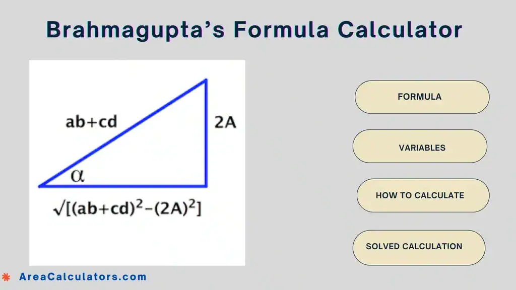 Brahmagupta’s Formula Calculator - Area Calculators