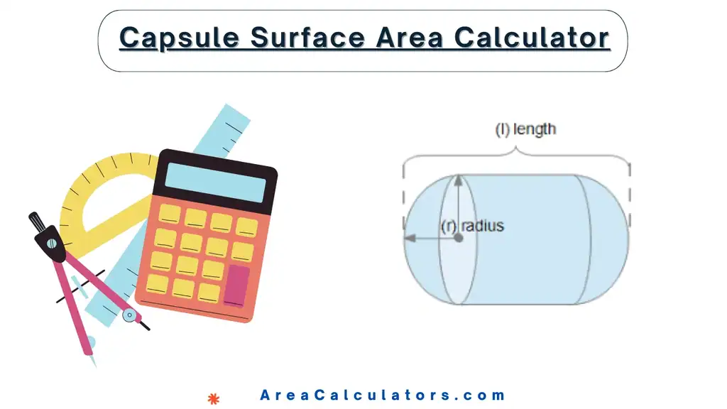 Capsule Surface Area Calculator - Area Calculators