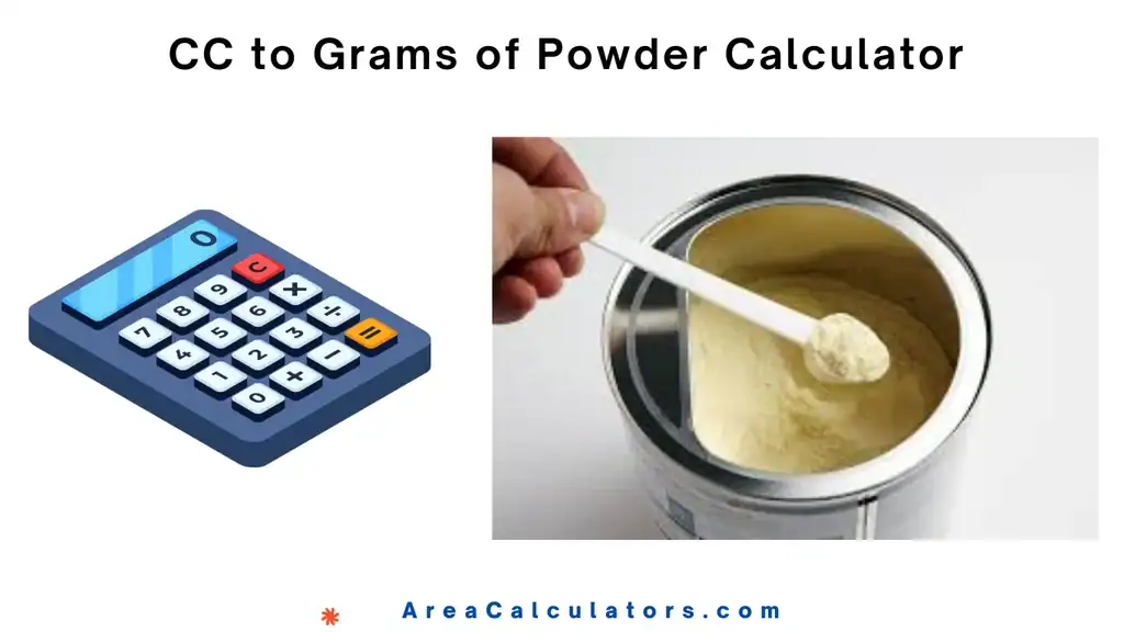 CC to Grams of Powder Calculator - Area Calculators