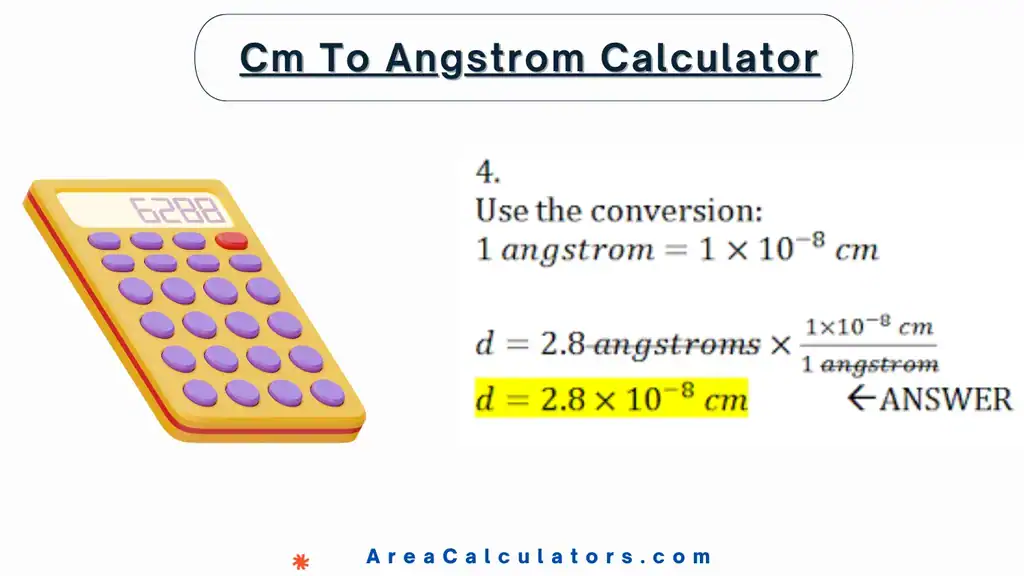 Cm To Angstrom Calculator - Area Calculators