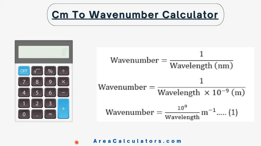 Cm To Wavenumber Calculator - Area Calculators