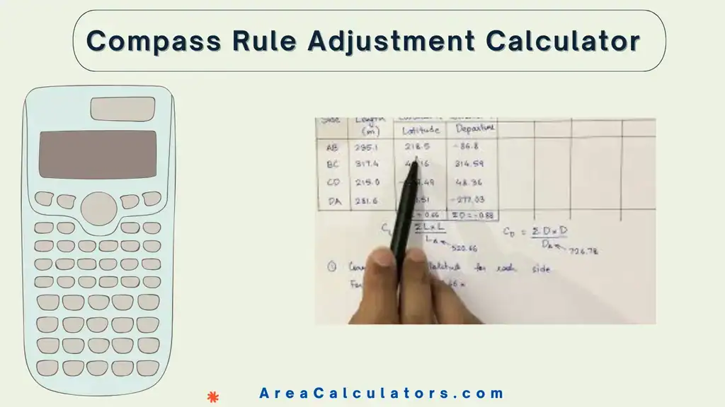 Compass Rule Adjustment Calculator - Area Calculators