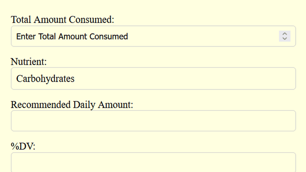 %DV Calculator - Percentage Daily Value Calculator 2025