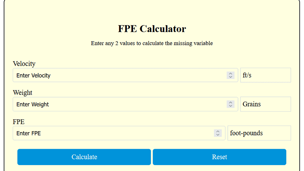 FPE Calculator - Area Calculators