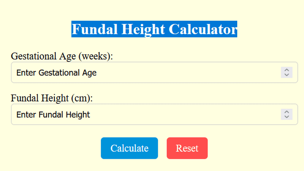 Fundal Height Calculator - Area Calculators