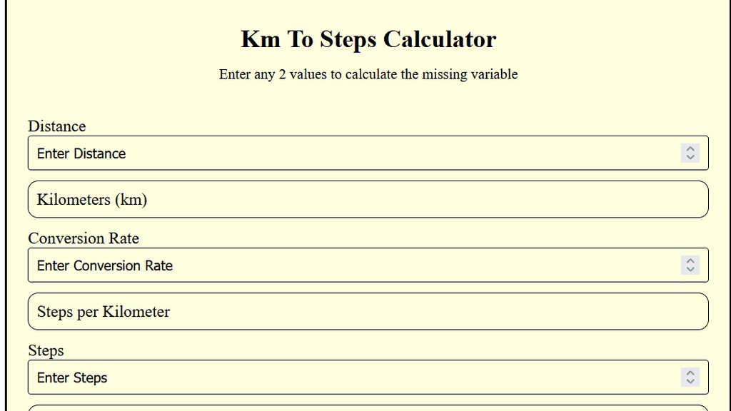 Km To Steps Calculator Kilometers To Steps Converter 2025 Km To Steps Calculator Kilometers To Steps Converter 2025