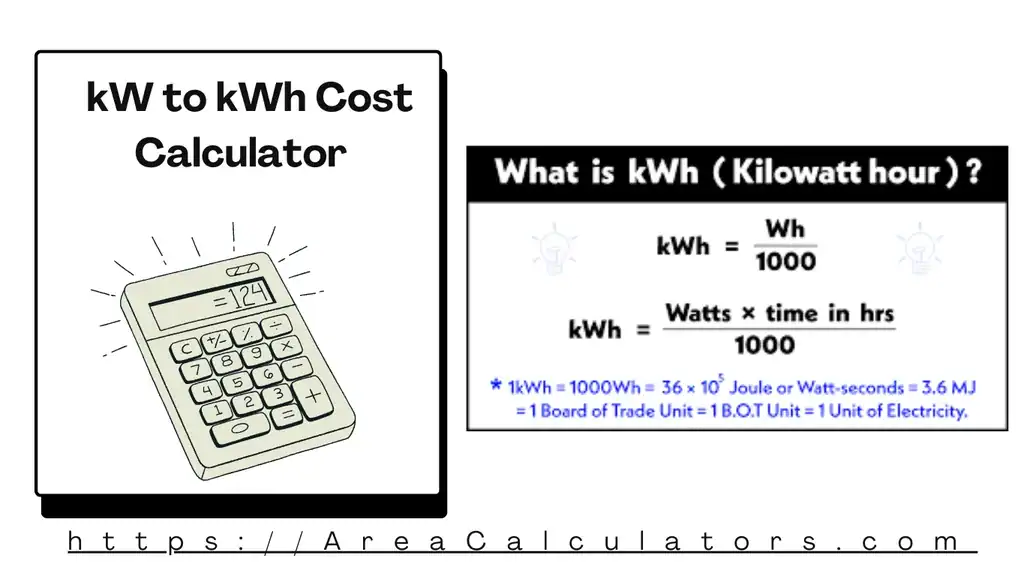 kW to kWh Cost Calculator - Area Calculators