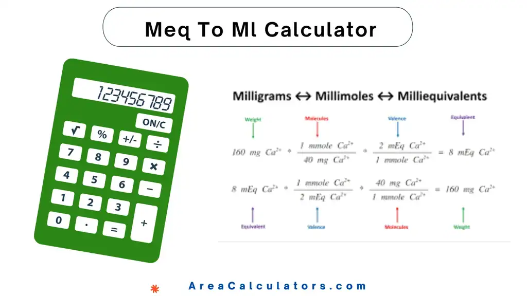 Meq To Ml Calculator - Area Calculators