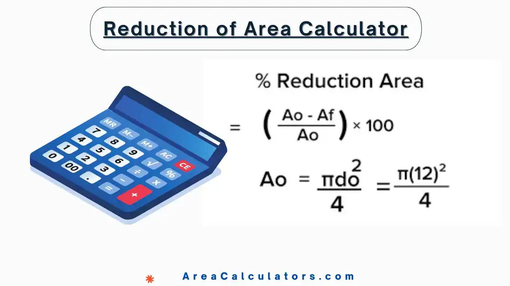 Reduction of Area Calculator - Area Calculators