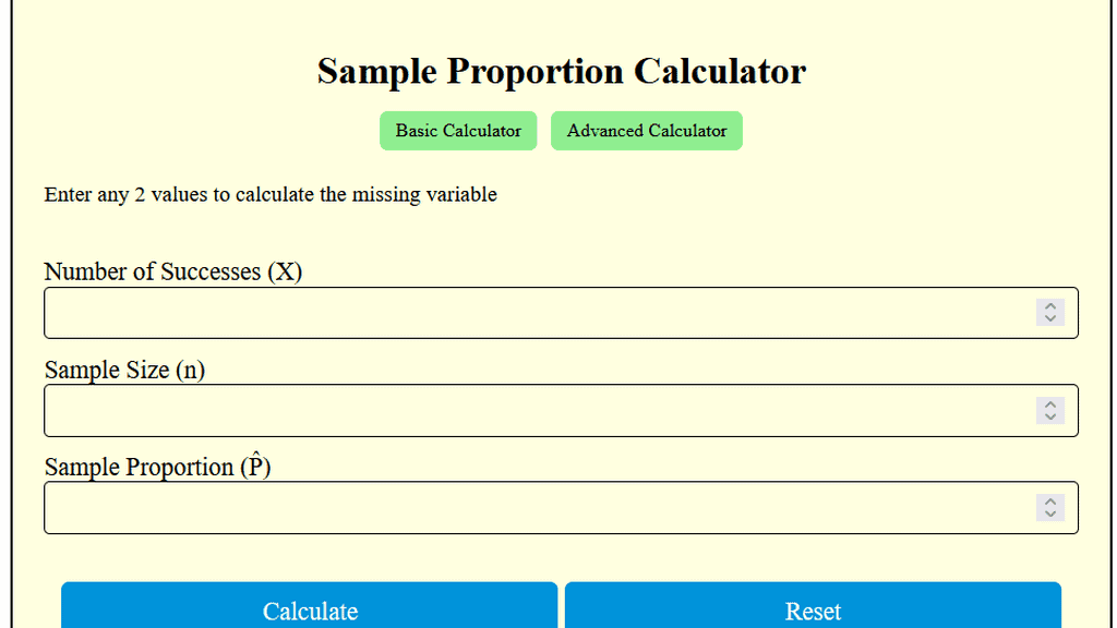 Sample Proportion Calculator - Area Calculators