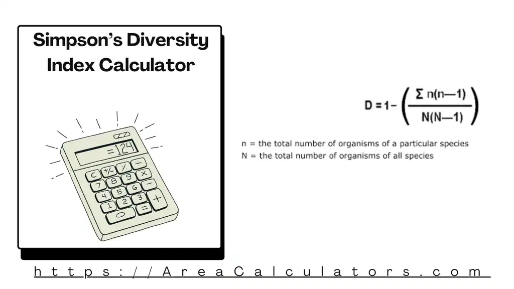 Simpson’s Diversity Index Calculator - Area Calculators